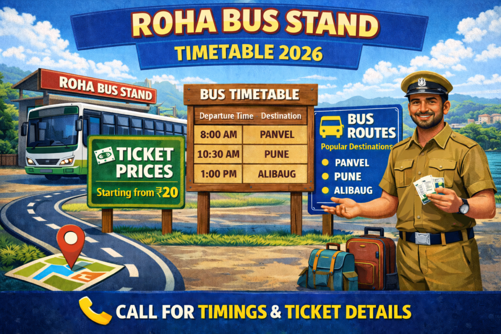 Roha Bus Stand Timetable 2026 Phone Number | Ticket Price